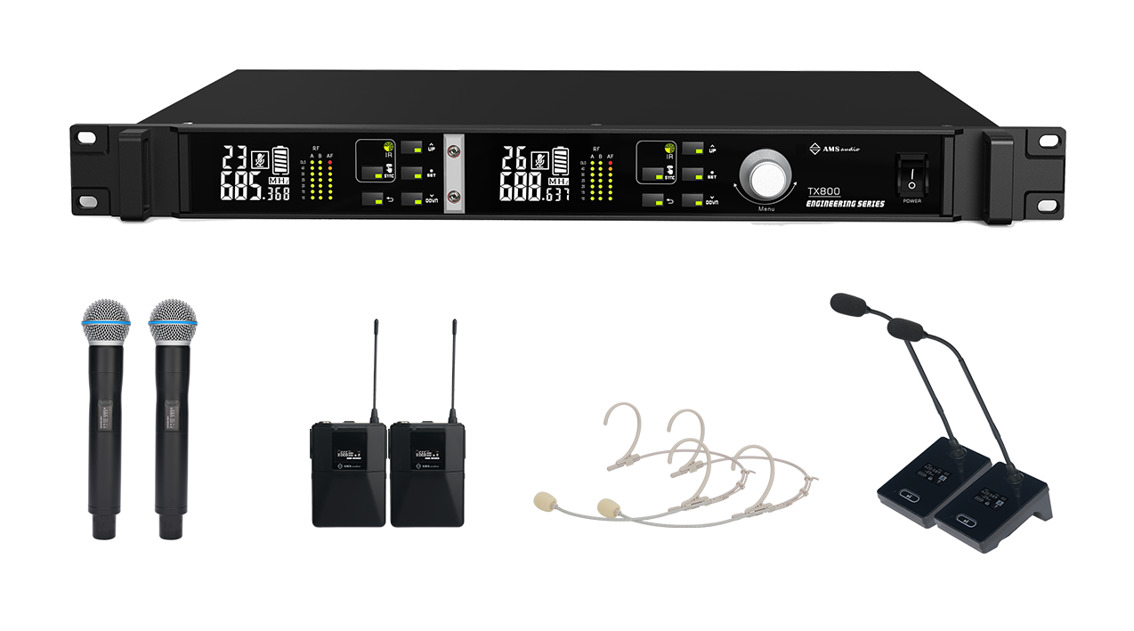 TX800–True Diversity Dual-Channel Wireless Microphone Receiver ...